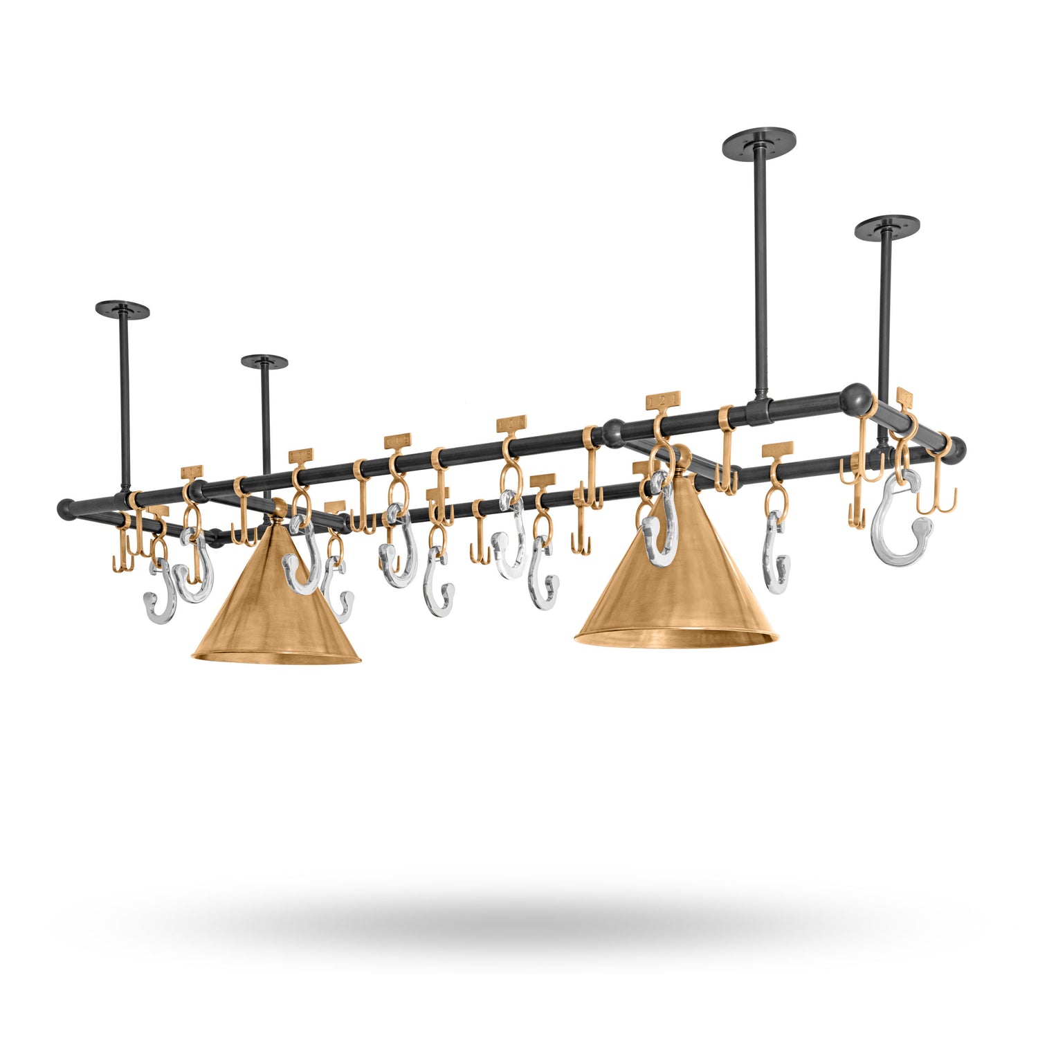 Pot Rack with Cone Lights – Ann-Morris Inc